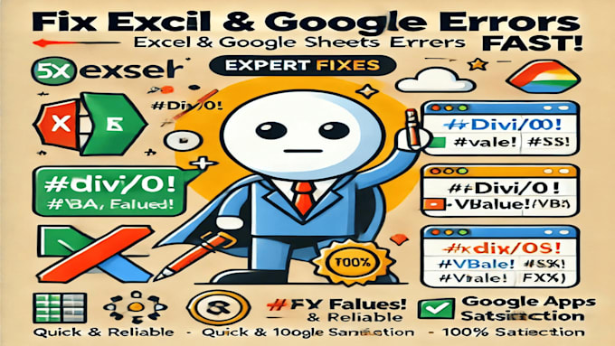 Fix excel and google sheets errors quickly by Excel_bird | Fiverr