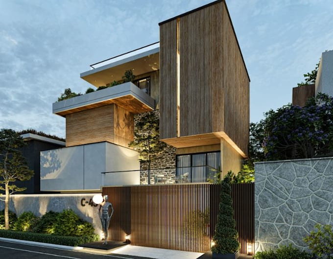 Construct town house, cgi exterior elevation, livingroom,villa, google ...