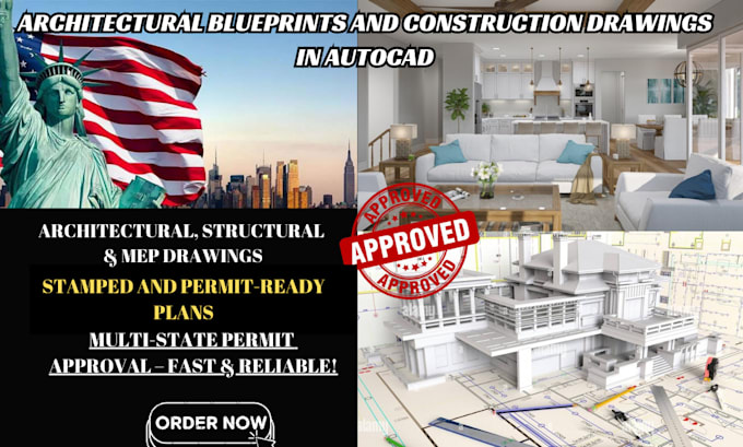 Draft architectural blueprints and construction drawings in autocad by ...