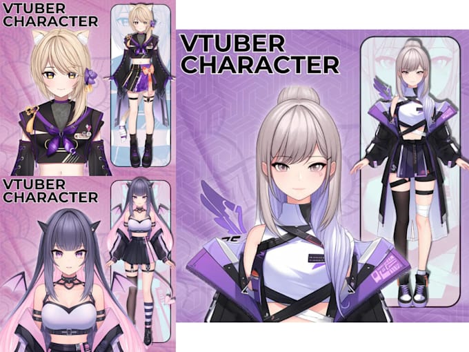 Draw original live2d vtuber model 2d vtuber anime model for streaming