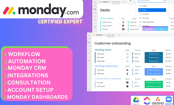 Monday Crm Automation Monday Com Monday Dashboard Project Management Integration By Timmy0203
