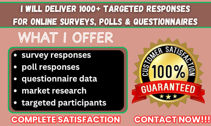 Deliver over 1000 targeted responses for online survey, polls and ...