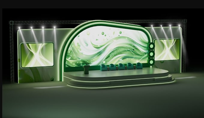 Render 3d stage design, virtual staging, home decor, event concert ...