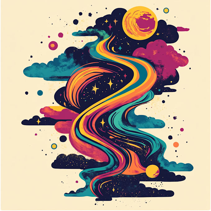 Draw a unique psychedelic vintage retro logo art by Jeffelkinson | Fiverr