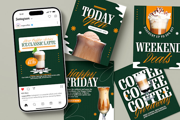 Create custom instagram post design by Qiri_studio | Fiverr