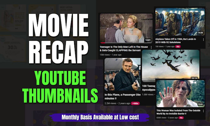 Create movie recap youtube thumbnails by Auda_digital | Fiverr