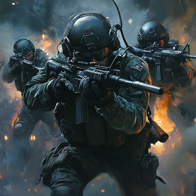 Make military themed illustrations by Raylonrett | Fiverr