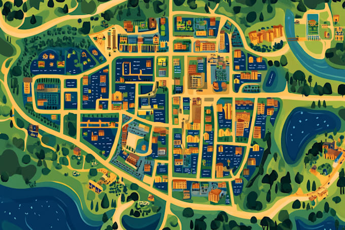 Draw beautiful map in vector illustration by Isabelarke | Fiverr