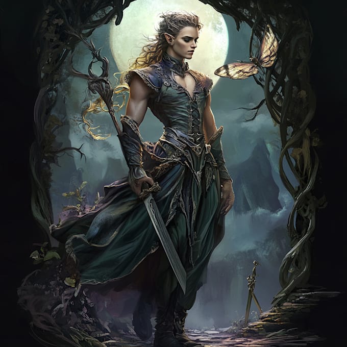 Make a unique fantasy character concept art by Vesra5 | Fiverr