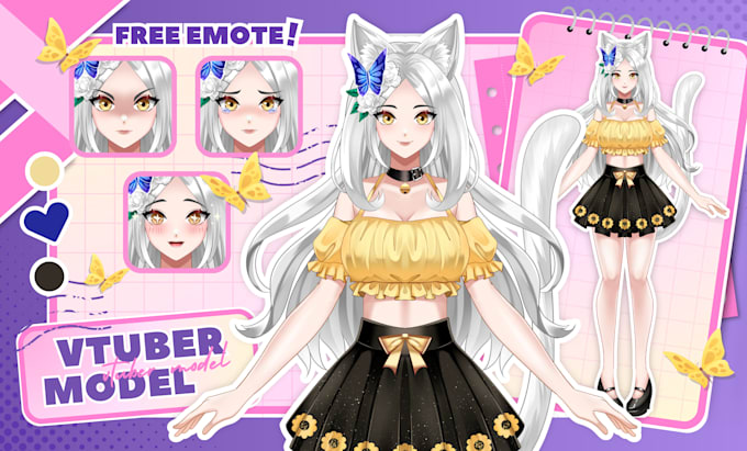 Design and rig pro vtuber character in live2d, for vtuber model and vtube studio by ...