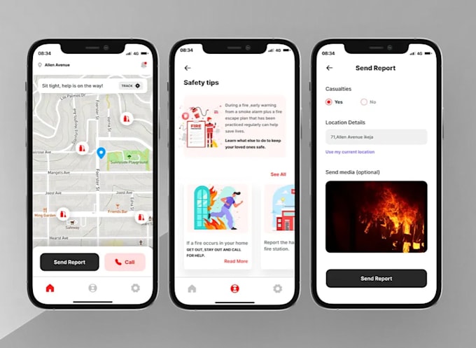 Build fire safety app, cyclist safety app, emergency alert app by ...