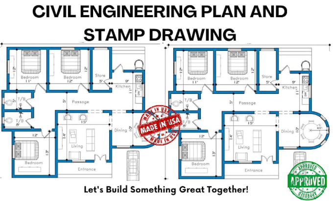 Do fast delivery civil engineering plans and stamp drawings autocad ...