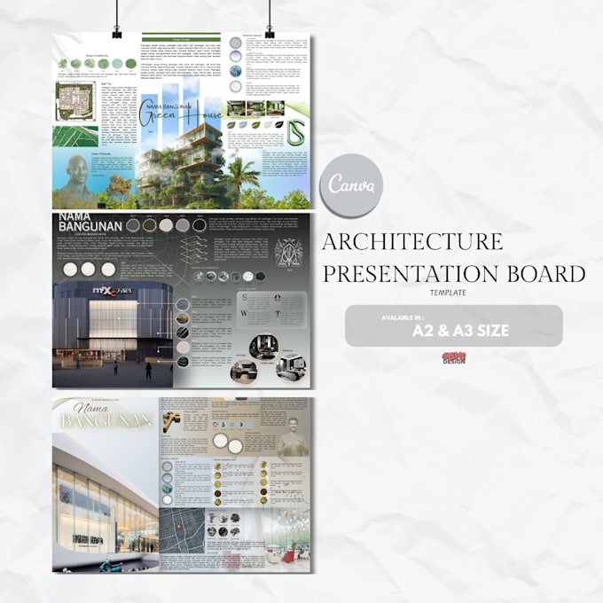 Give an architectural presentation template made with canva by Geps ...