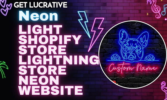 Setup neon shopify store neon website design neon store neon light ...