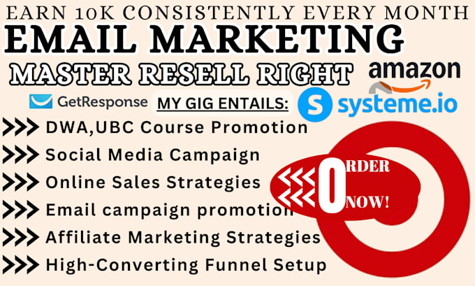 Do email marketing, promote master resell right course dwa,ubc,dsa ...