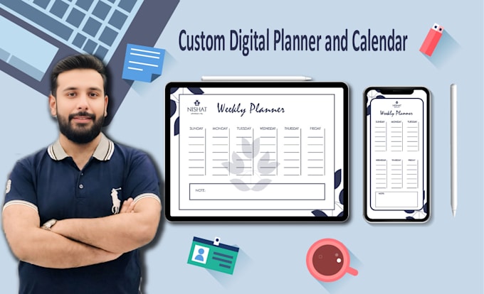 Create custom digital planner and journal editable design by Madeel465 ...