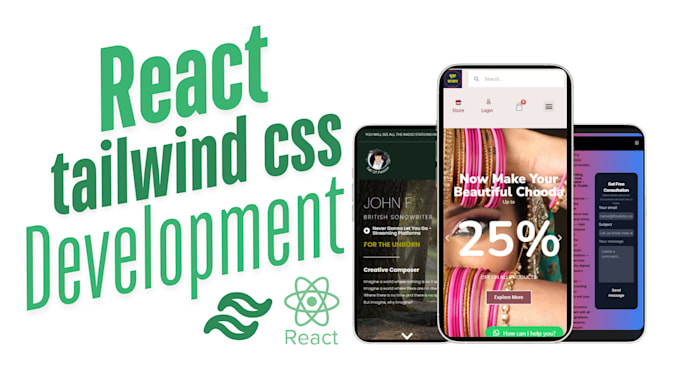 Create a cutting edge react tailwind website or web app by Mazharul7570 | Fiverr