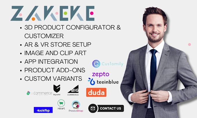 Set up zakeke, customily, teeinblue, kickflip 2d 3d product pod ...