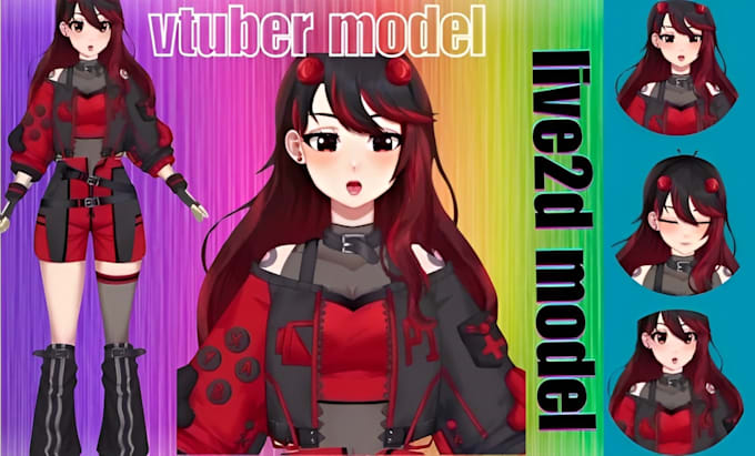 Design and rig vtuber model, live 2d vtuber model, live2d model for ...