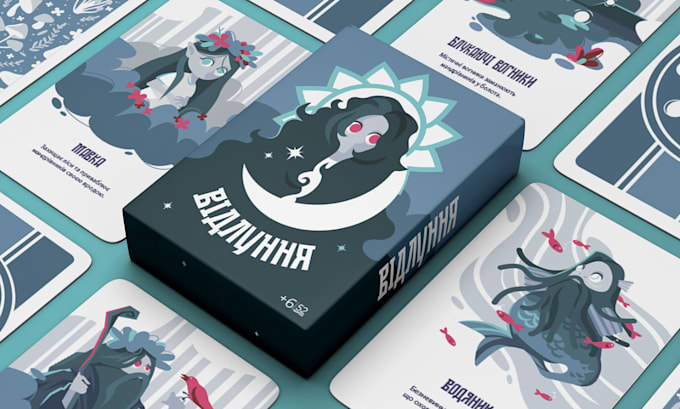 Card game design full box mockup tarot card board game card deck ...