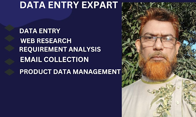 Do data entry, web research, requirement research by Akter121nb | Fiverr