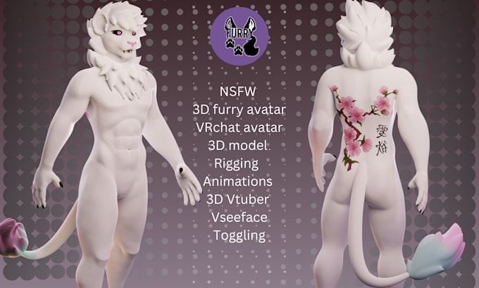 Do custom vrchat avatar, vtuber model, nsfw, 3d furry characters, vseeface by Florian_romanus ...