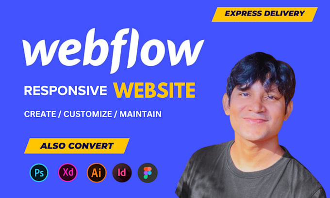 Customize, maintain, redesign your webflow website by Rolandsequeira | Fiverr
