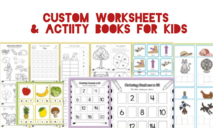 Custom worksheets and activity book for kids by Nattwinkle | Fiverr