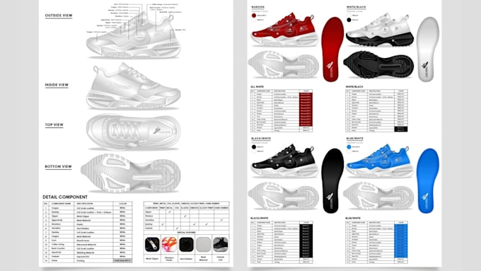 Do shoe tech pack, boot sneakers footwear heels show design sketch tech ...