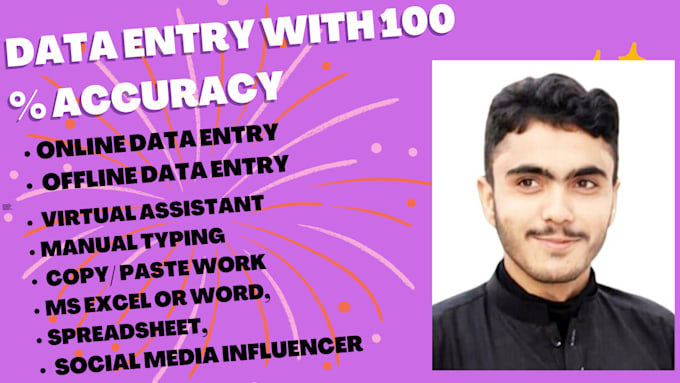 Do accurate data entry, excel data cleaning, pdf conversion by Fastdataentrygu | Fiverr