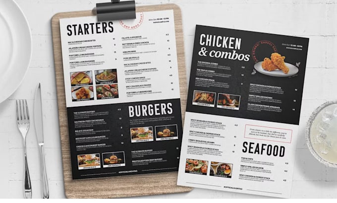 Design professional menu board, price list, menu card for restaurants ...