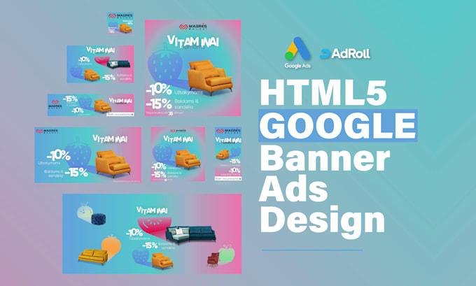 Design google banner ads, adroll or html5 banner ads by Thepeaksolution ...