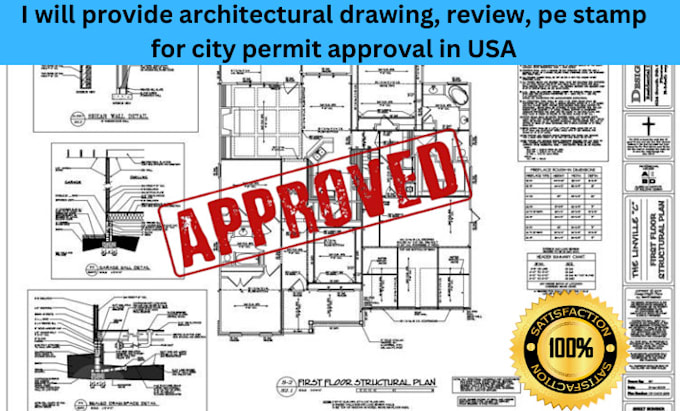 Draw blueprint drawing, review, pe stamp for city permit approval in ...