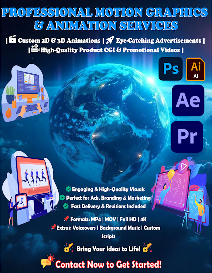 Create motion graphics videos and 2d or 3d product animation by Sammie_globe | Fiverr