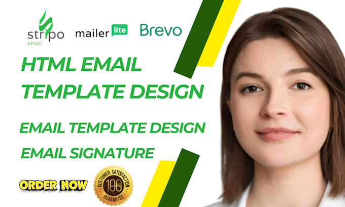 Design html email template on stripo, brevo, mailerlite, outlook email ...