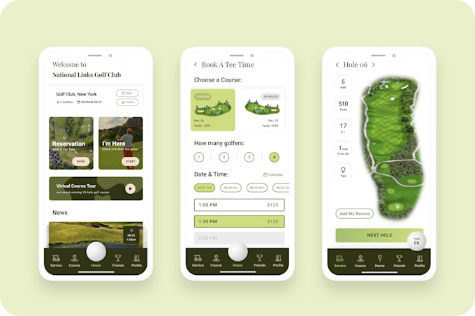Build a golf booking app, handicap golf app, golf course locator by ...
