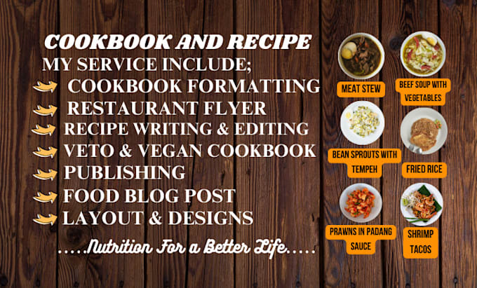 Design and create recipe for cookbook, formatting and layout by Mufidat_a9 | Fiverr
