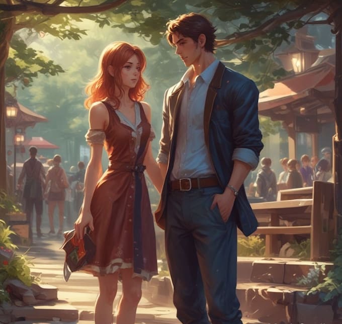 Make a anime couple character art for you by Lucbster | Fiverr