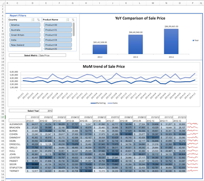 Design interactive excel dashboards for data visualisation by Analyticscraft | Fiverr