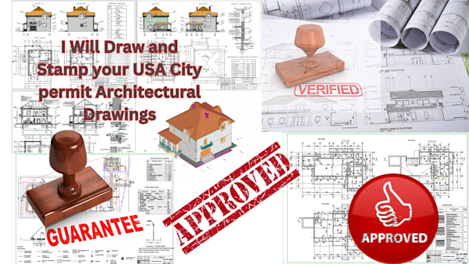 Do civil architectural draw and stamp your usa city permit ...