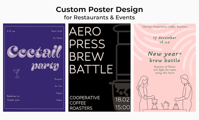 Design professional posters for cafés, bars, and events by Pauline ...