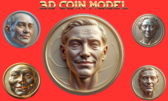 Sculpt 3d coin model 3d bas relief medallion router cnc for 3d printing ...