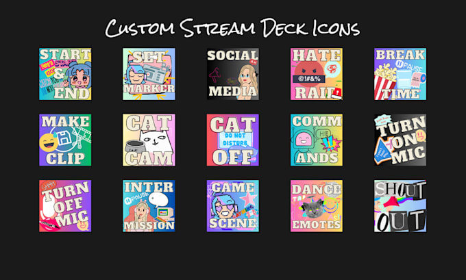 Create unique streamdeck icons by Thecrims0nraven | Fiverr