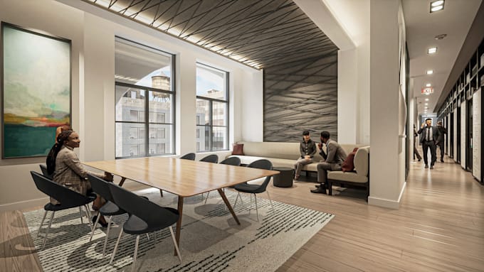 Layout 2d office plan, conference room interior, commercial meeting ...