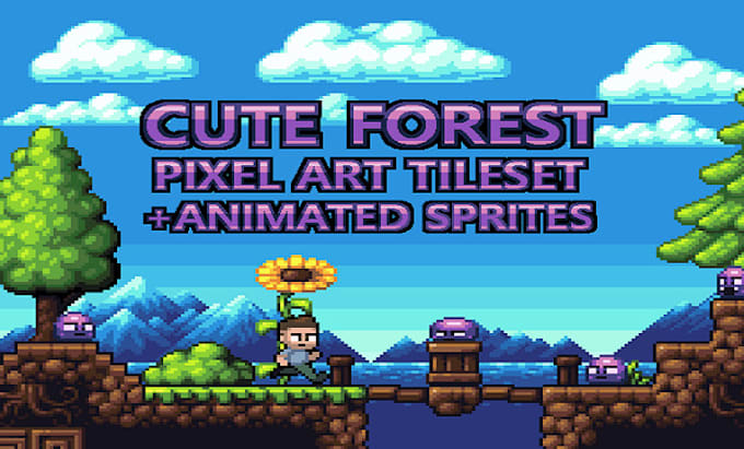 Draw pixel art background tileset animated gif for video game ...