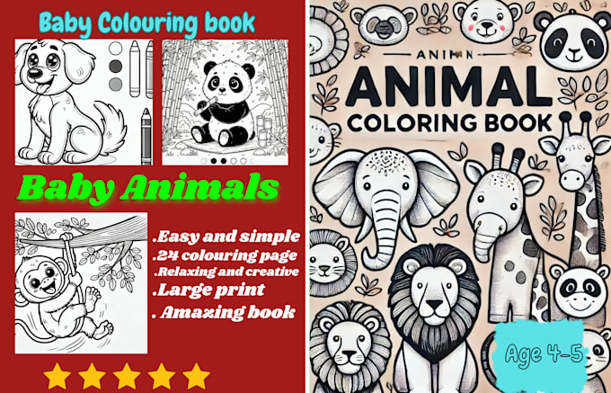 Create a unique animals colouring page by Mohmmad111shahi | Fiverr