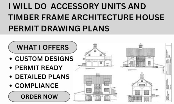 Do accessory units and timber frame architecture house permit drawing ...