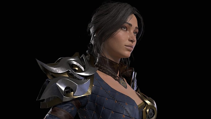 Fix 3d character mesh,quality uv texture,humanoid ue5 rig,game warrior pbr armor by Jokentor ...