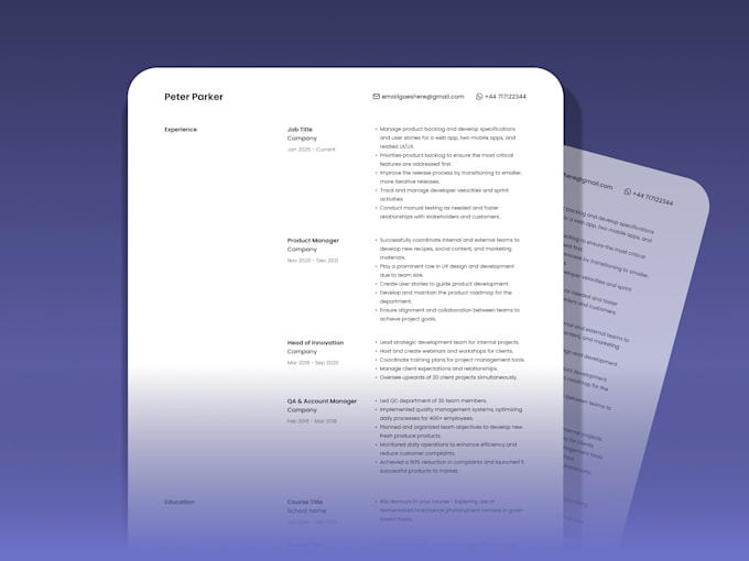 Design a custom cv to get you hired in 2025 by Drakedoesdesign | Fiverr