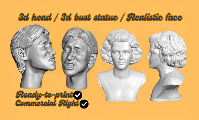 Sculpt 3d realistic face 3d bust statue 3d head 3d full body character ...